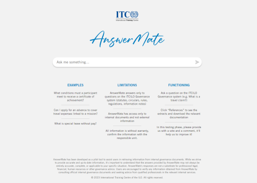 AI chatbot for Knowledge Management | ITCILO